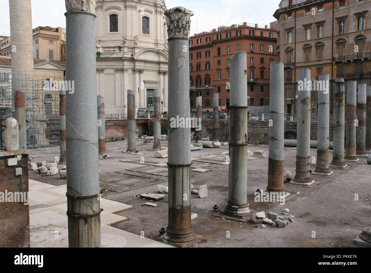 Italy. Rome. Forum of Trajan. Ruins of Basilica Ulpia Stock Photo - Alamy