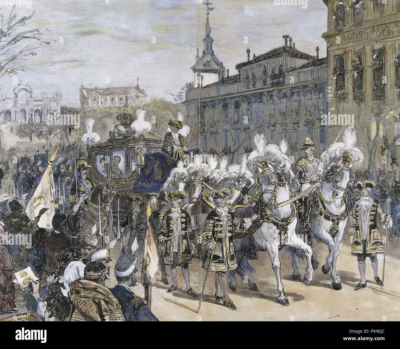 Alfonso XII (1857-1885). King of Spain. Wedding of Alfonso XII with ...