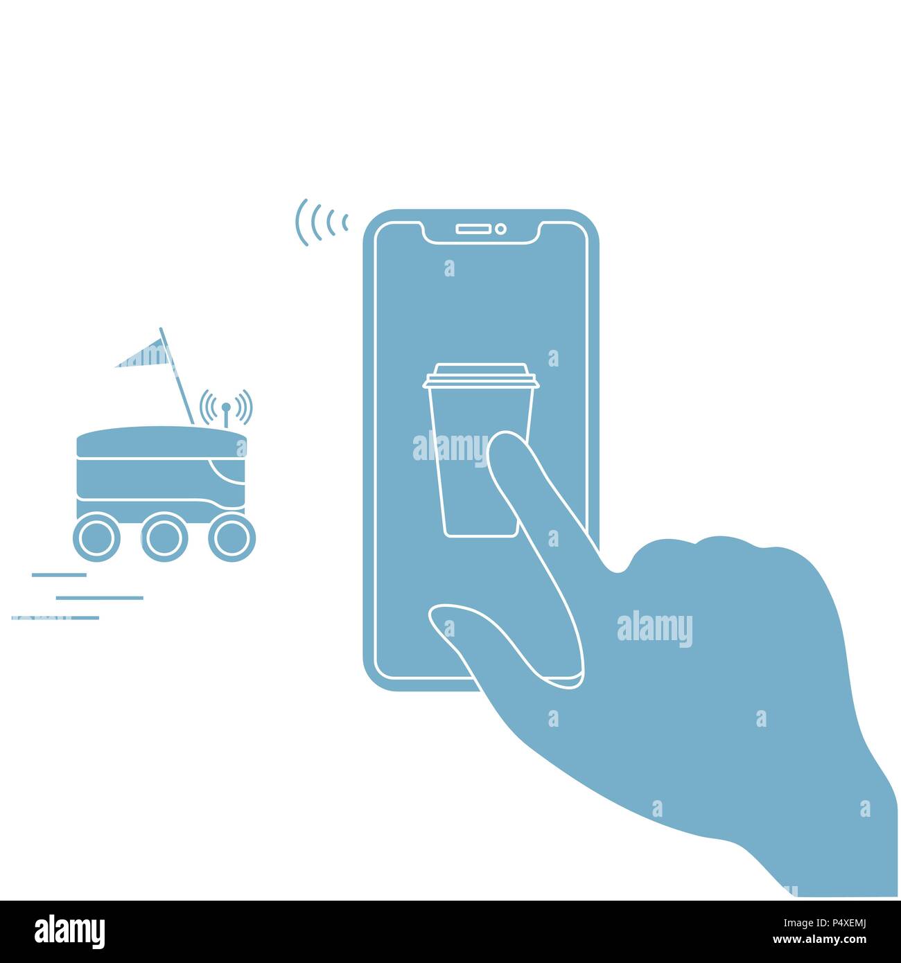 Order foods and drinks in the application on phone and delivery with a ...