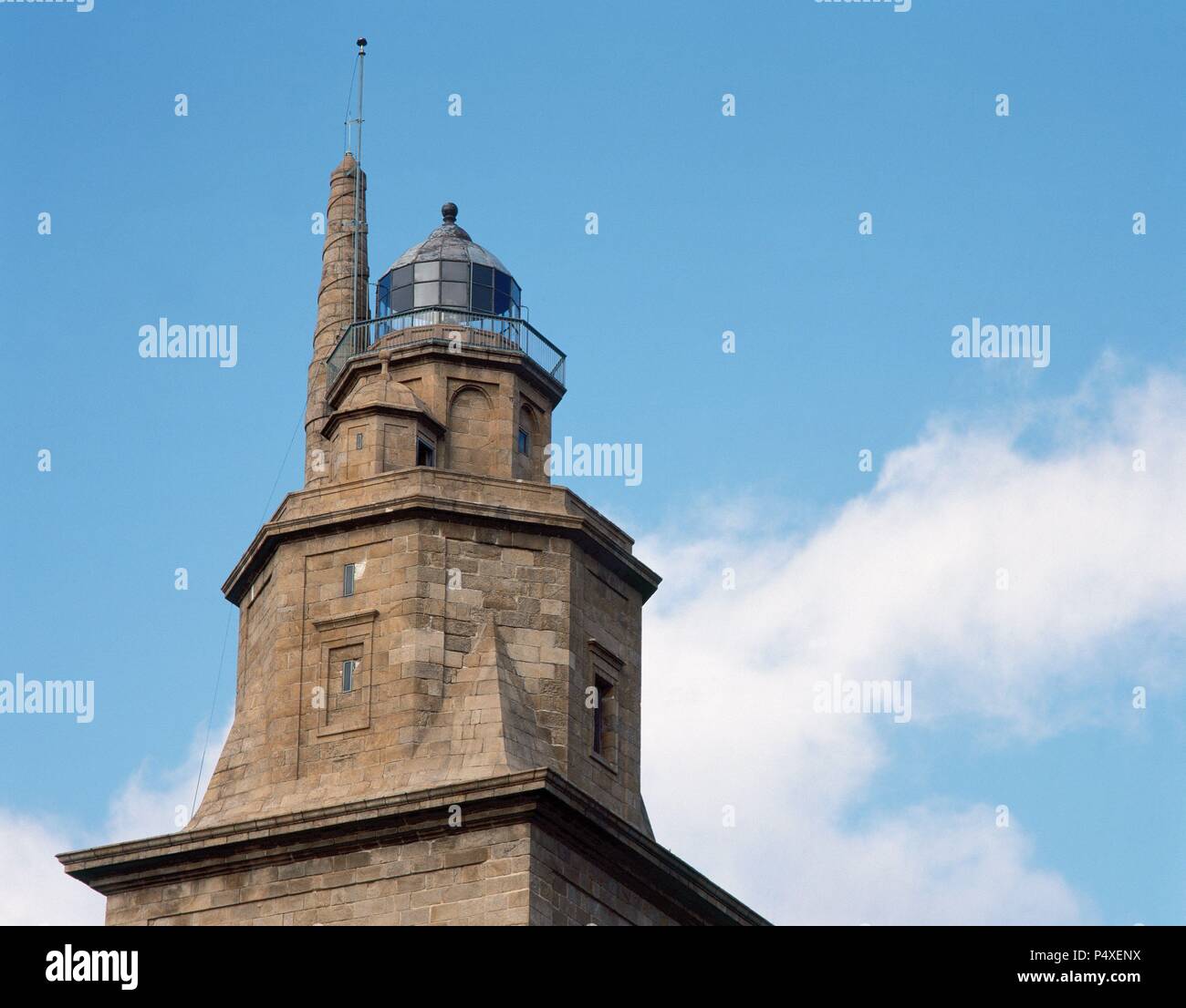 The Tower of Hercules. Ancient Roman lighthouse. Detail. A Coruna ...