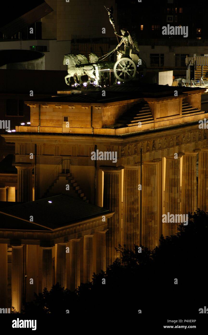 Germany. Berlin. Brandenburg Gate, built between 1788 and 1791 by Carl ...