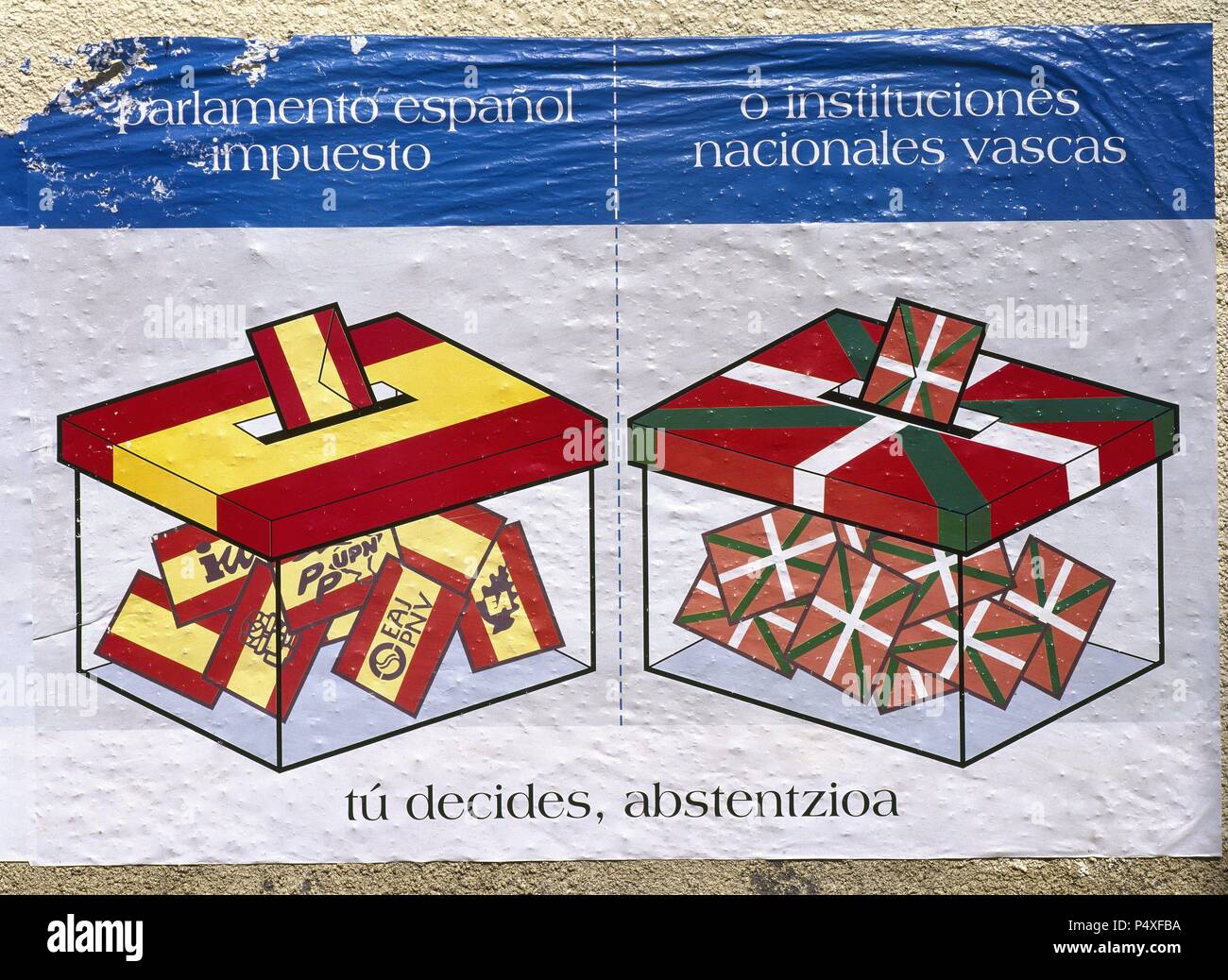 Spain. Basque Country. Elections, 12th March, 2000. Posters ...
