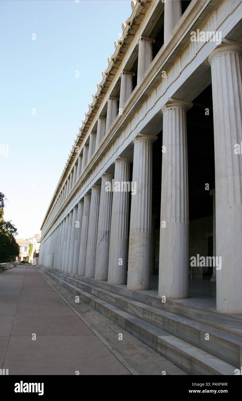 Greek Art. The Stoa of Attalos (Atallus). It was built by and named ...