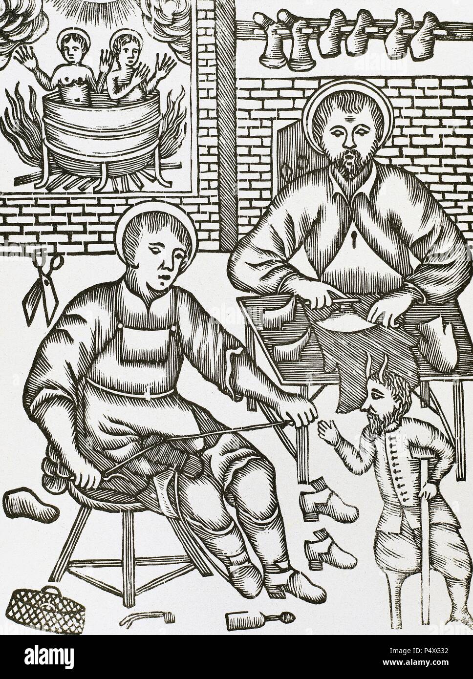 Devil demon engraving hi-res stock photography and images - Alamy