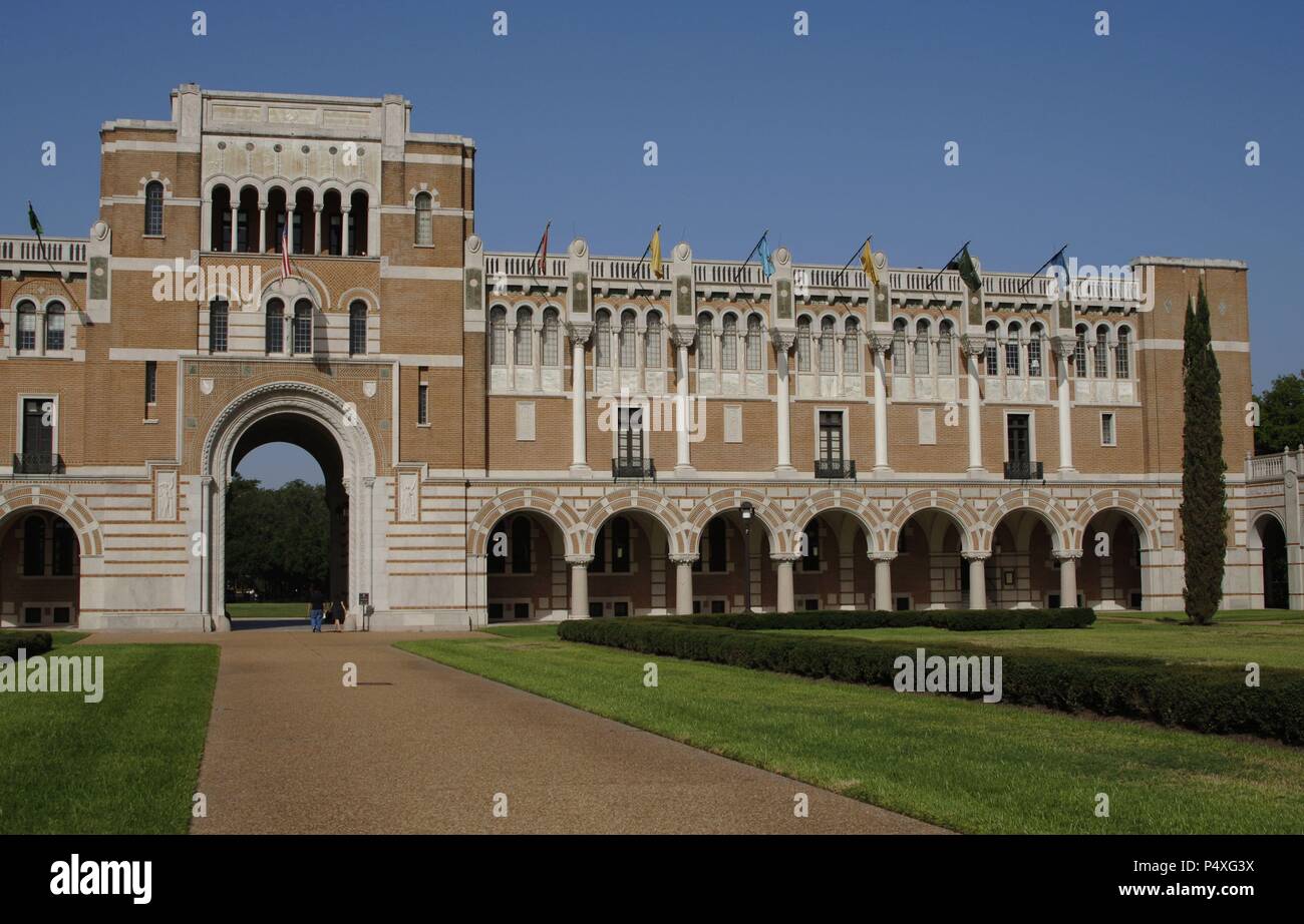 UNIVERSIDAD RICE. Vista del exterior. HOUSTON. Estado de Texas. Estados ...