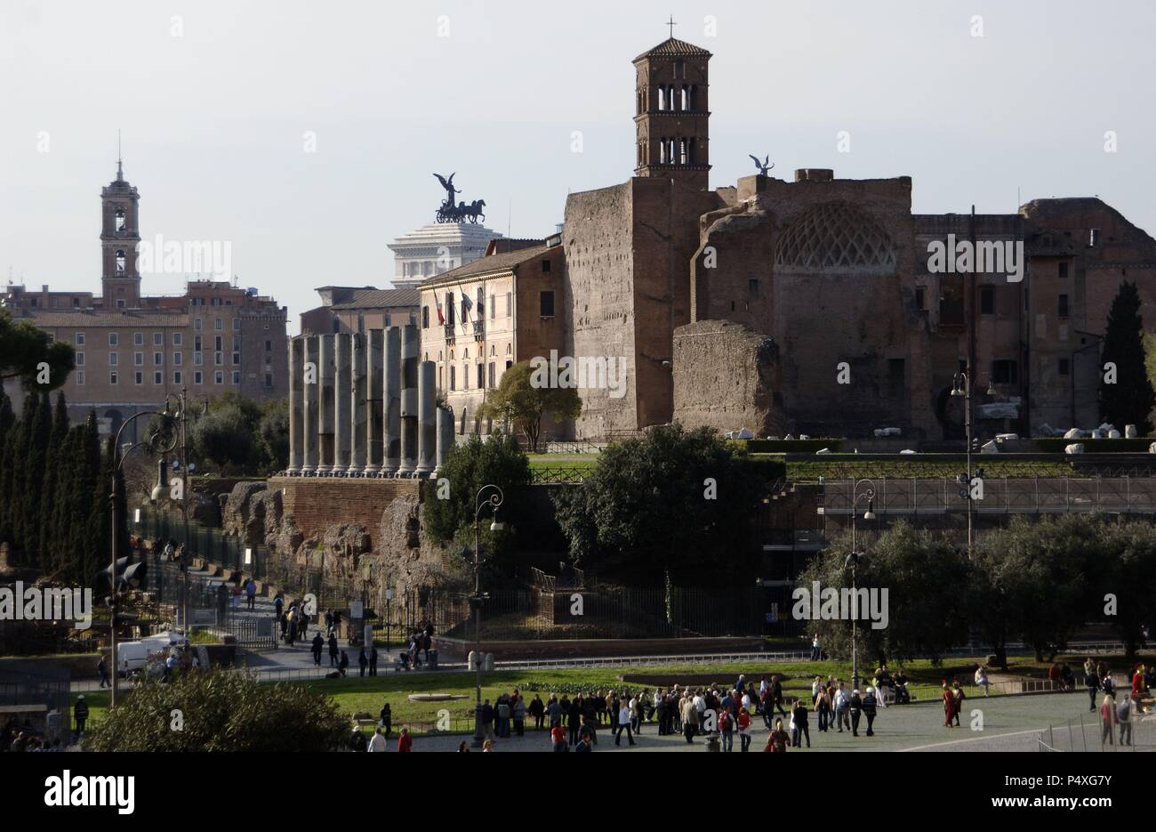 Italy. Rome. Basilica of Santa Francesca Romana or Santa Maria Nova ...