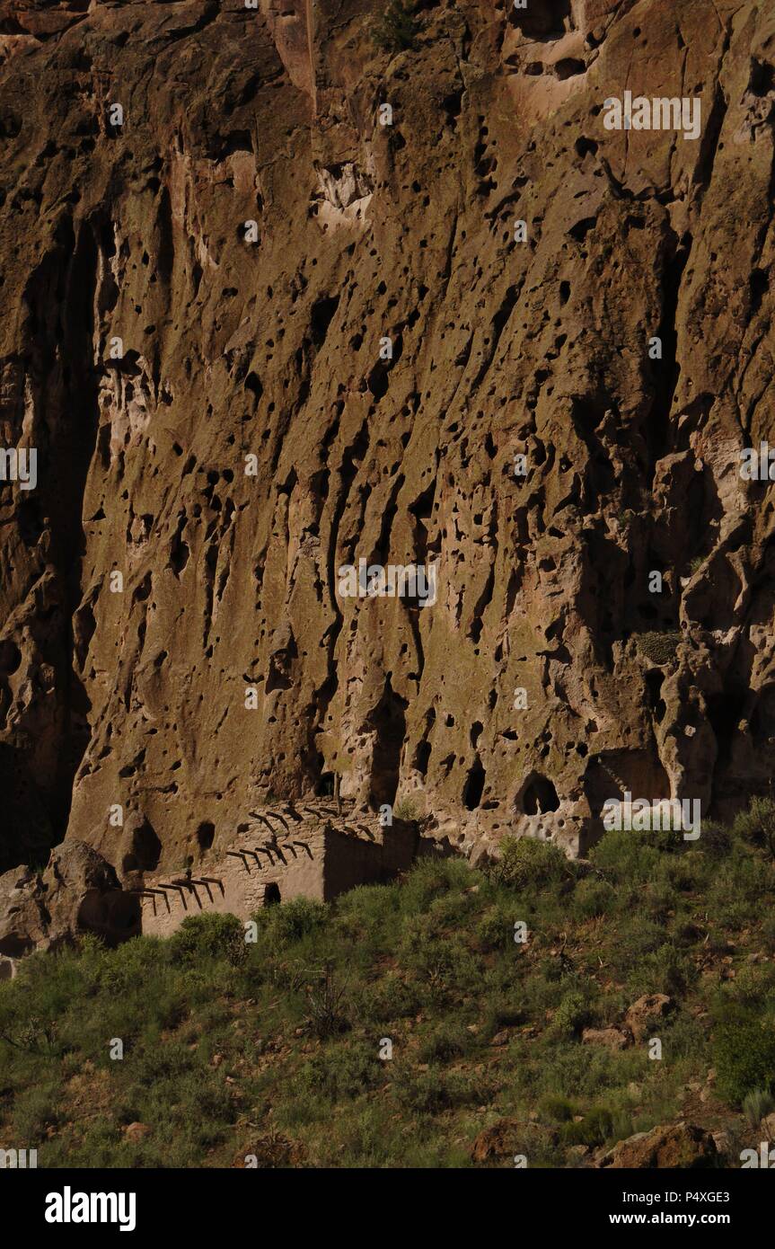 USA. Near Los Alamos. New Mexico. Bandelier National Monument ...