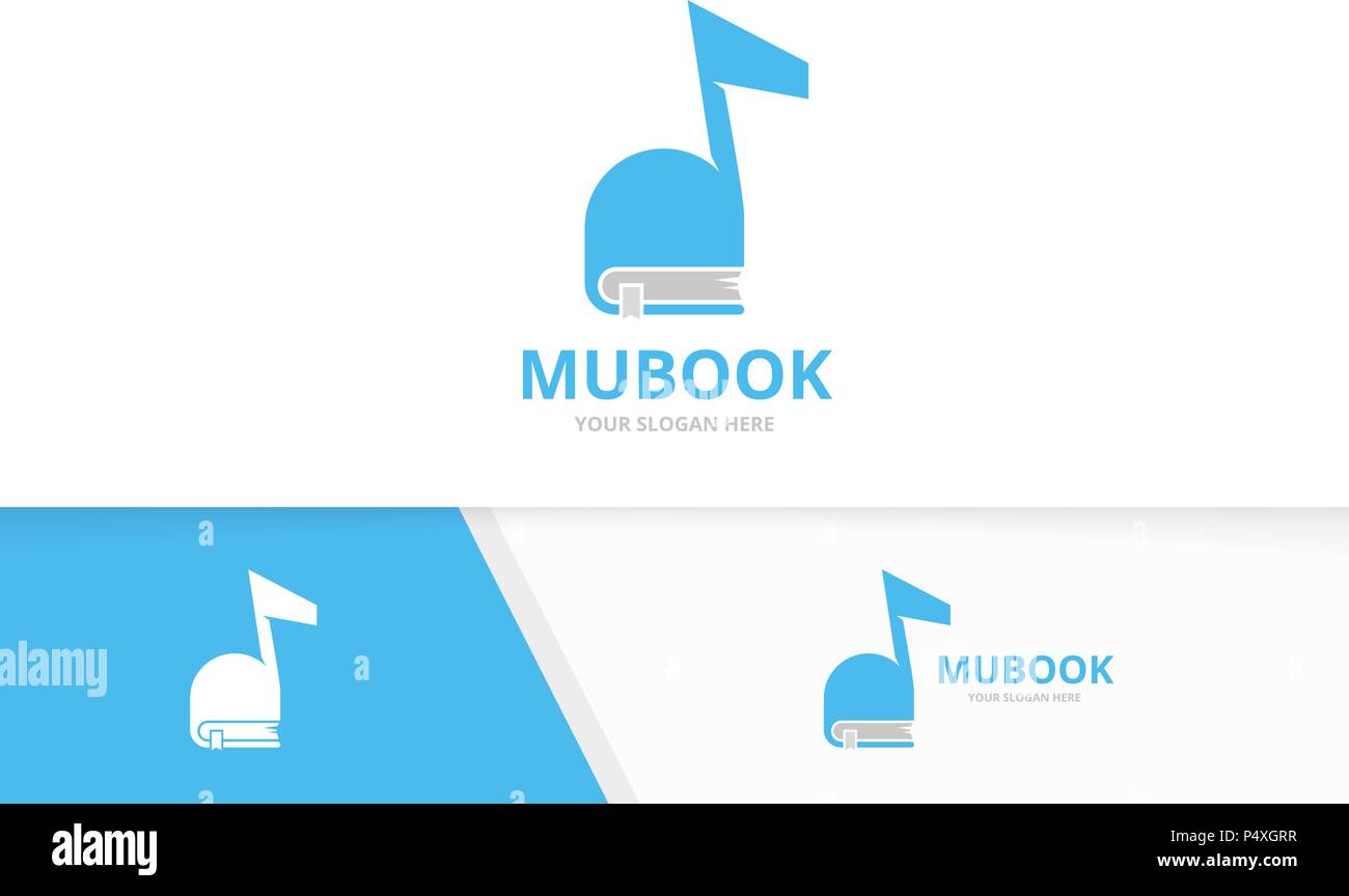 Vector note and book logo combination. Music and library symbol or icon ...