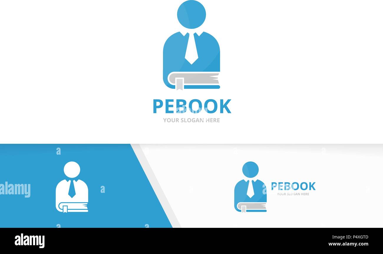 Vector man and book logo combination. People and library symbol or icon ...