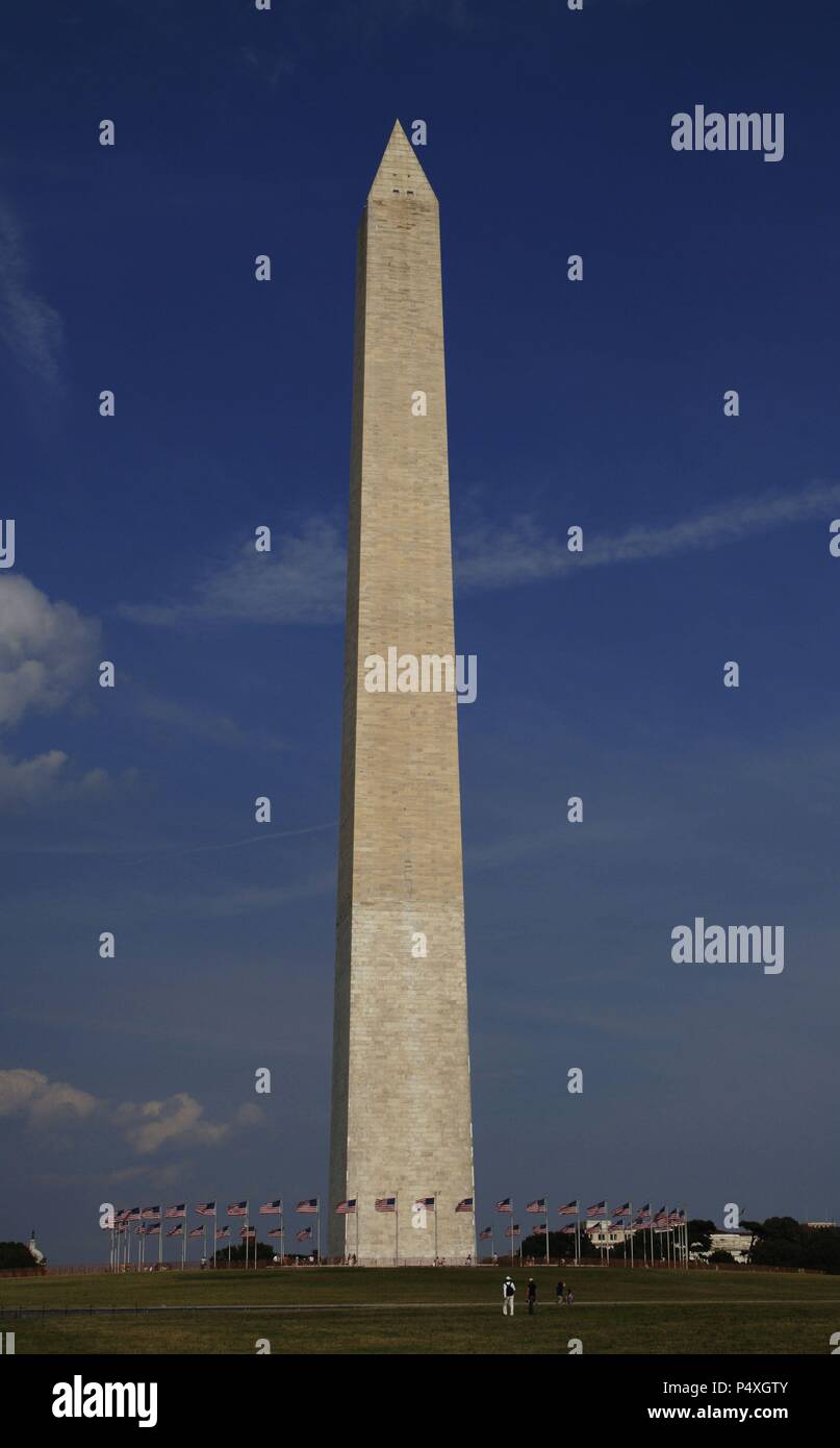 United States. Washington D.C. Washington Monument. Obelisk built to ...