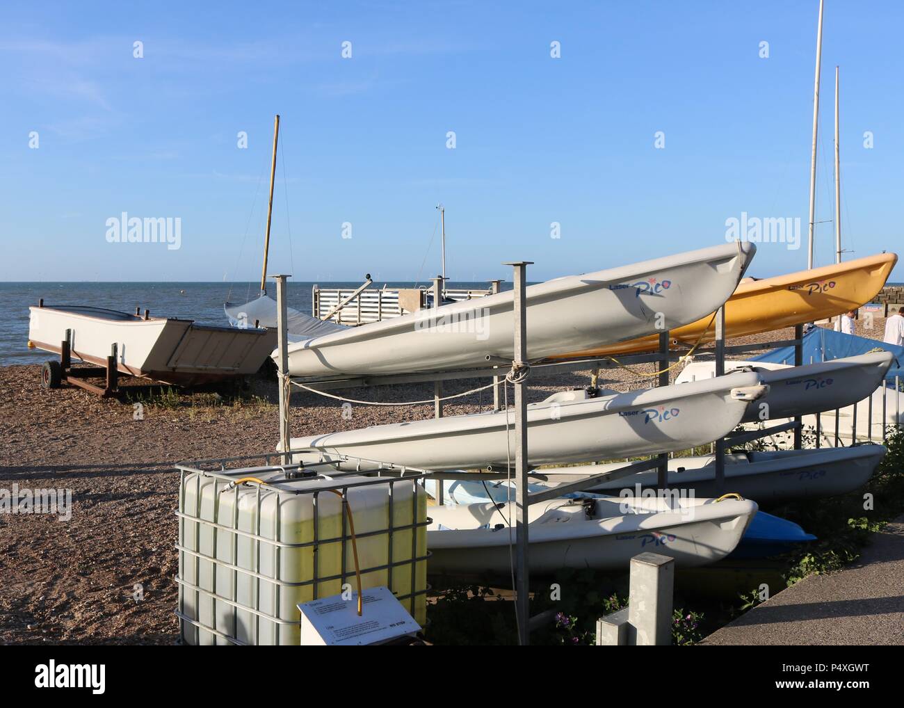 Boats stored on Beach , Whitstable , Kent Stock Photo - Alamy