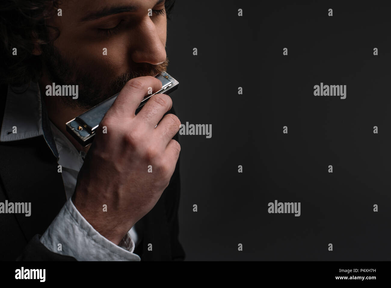 Musician playing harmonica hi-res stock photography and images - Alamy