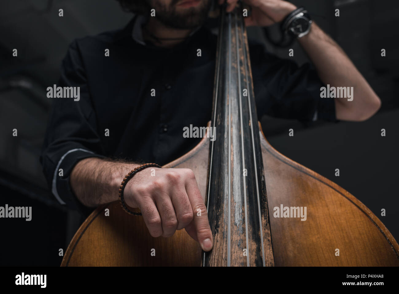 Man playing double bass hi-res stock photography and images - Alamy