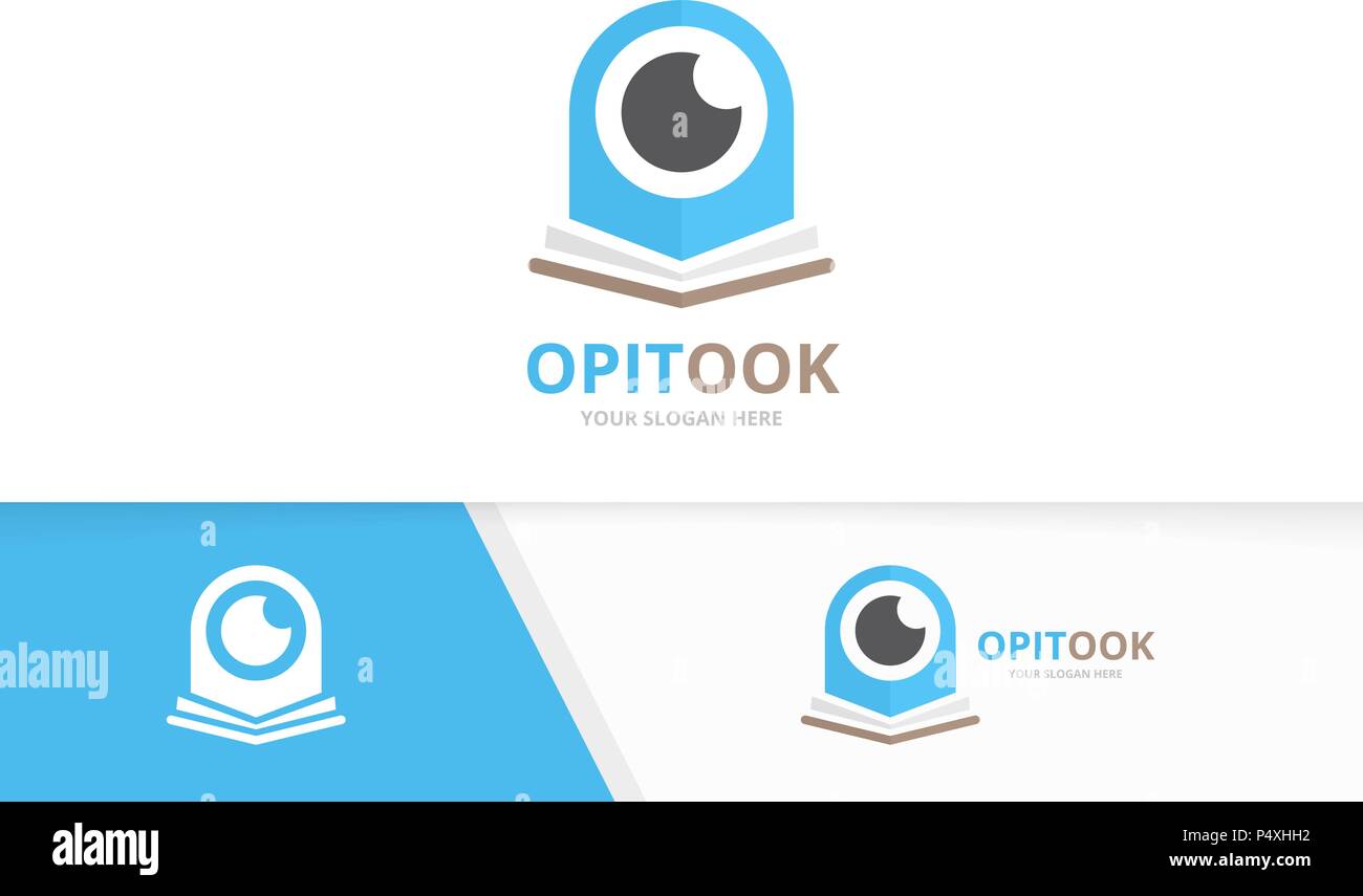 Vector eye and open book logo combination. Optic and bookstore symbol ...