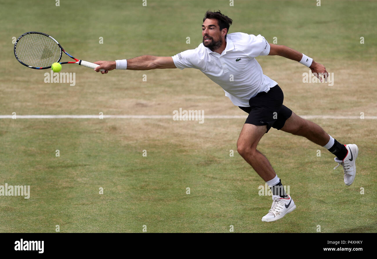 France's Jeremy Chardy during day six of the Fever-Tree Championship at ...