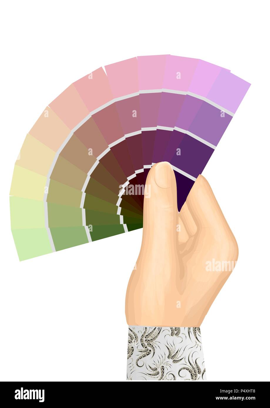 hand and color table on white background Stock Vector Image & Art - Alamy