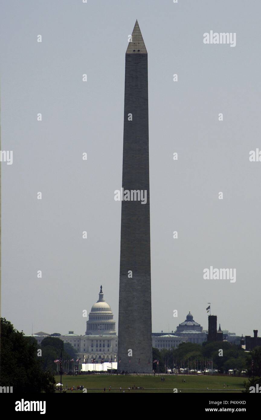 United States. Washington D.C. Washington Monument. Obelisk built to ...