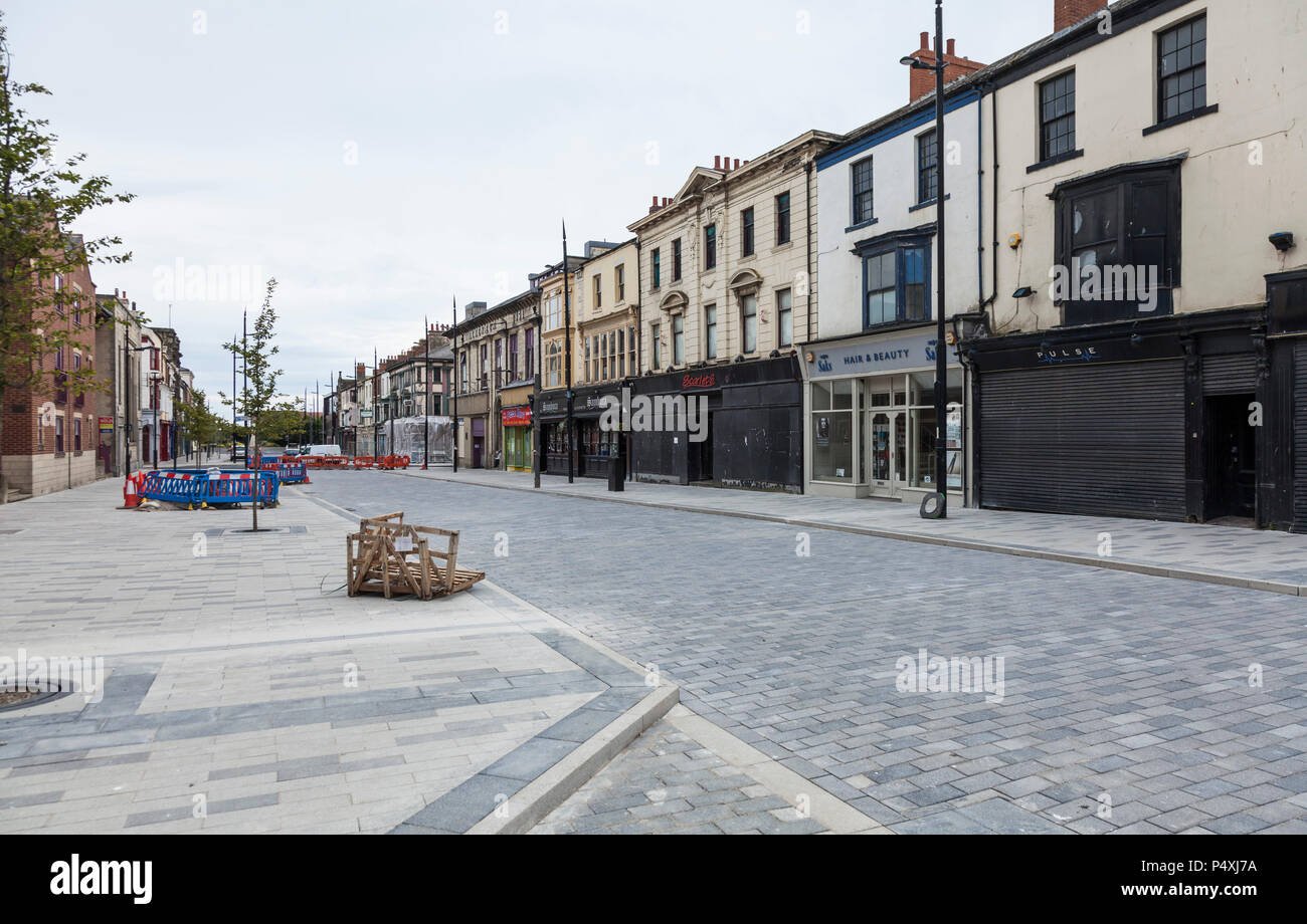 Church Street,Hartlepool, England, UK in the process of refurbishment ...