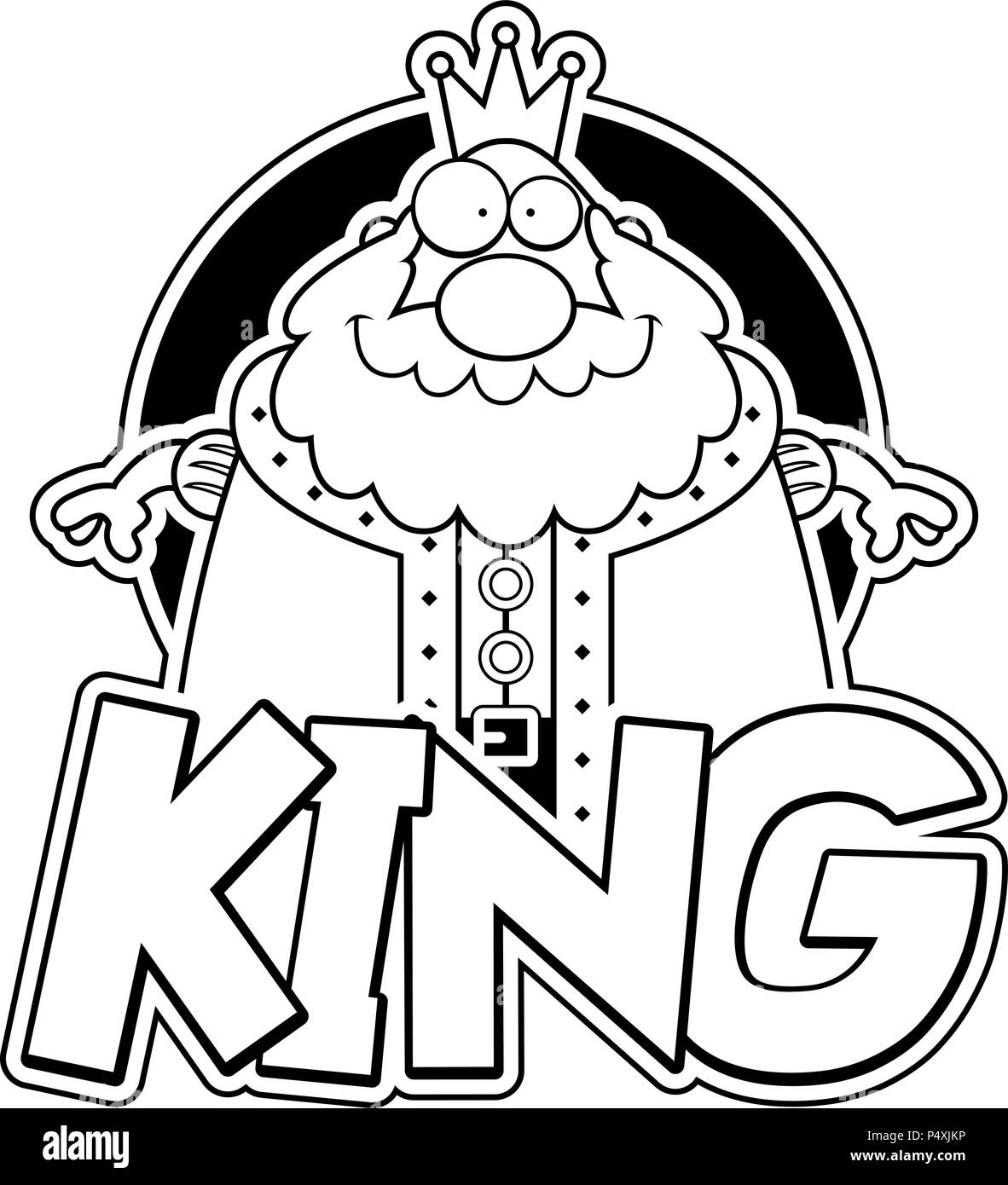 A cartoon illustration of a king with the text king Stock Vector Image ...
