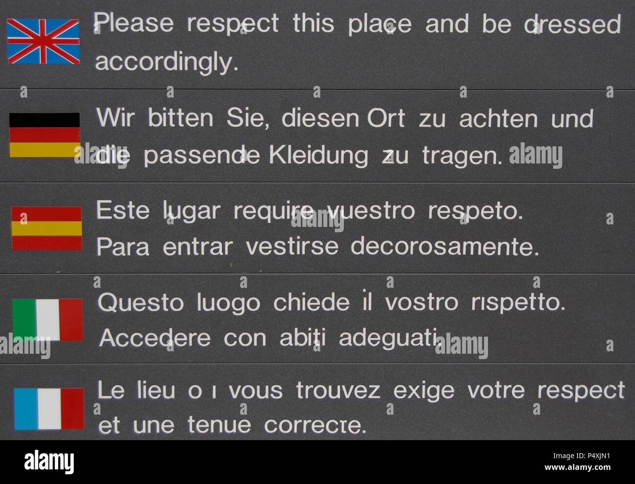 Singboard in several languages Stock Photo - Alamy