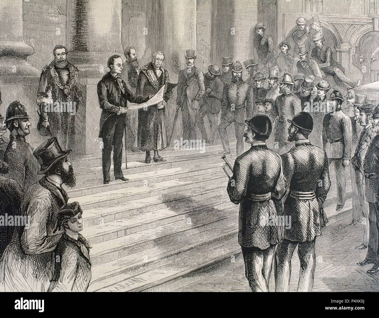 HISTORY OF GREAT BRITAIN. 19th century. LONDON. Official proclamation ...