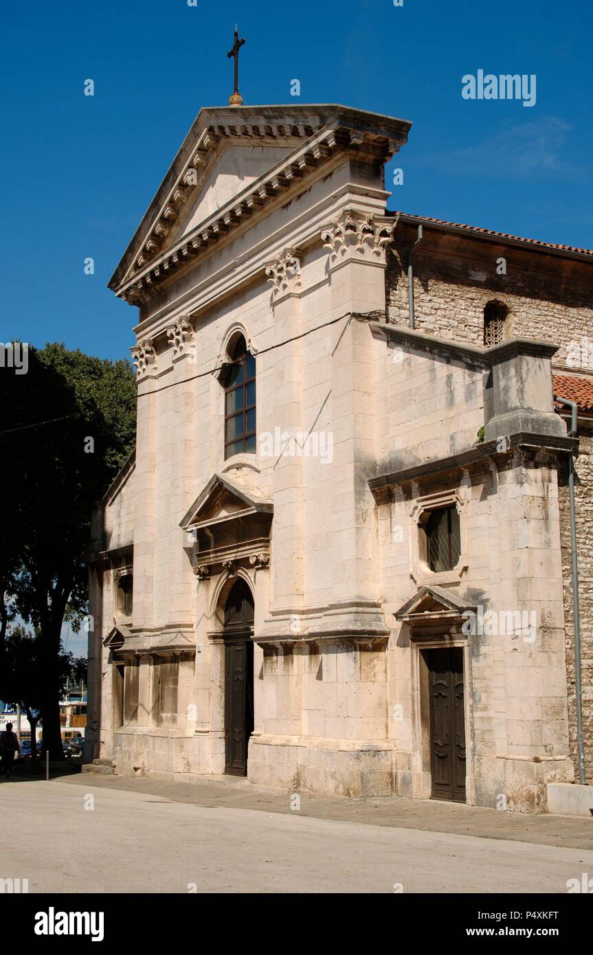 Pula. Cathedral of the Assumption of the Virgin Mary. Outside view ...