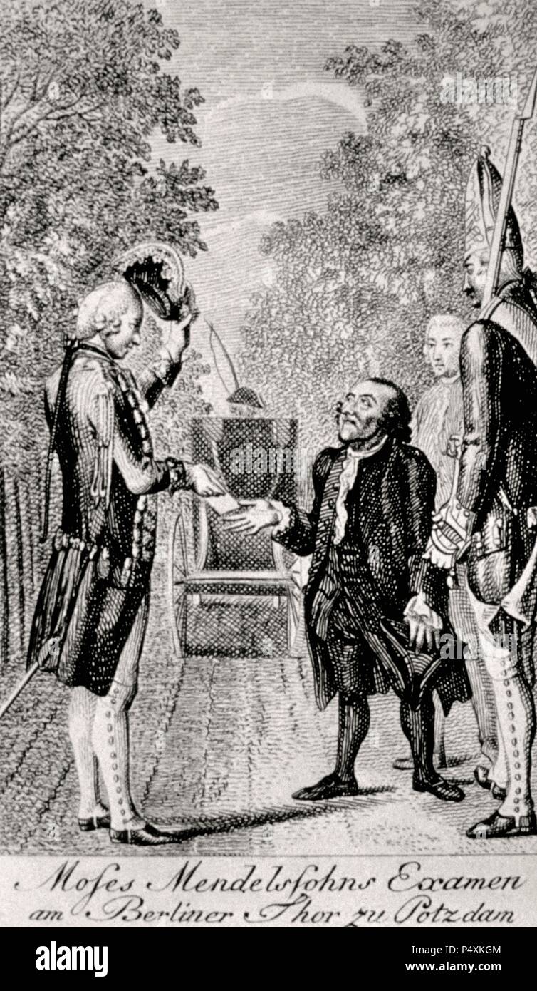 MENDELSSOHN, Moses (1729-1786). German Jewish philosopher. Mendelssohn ...