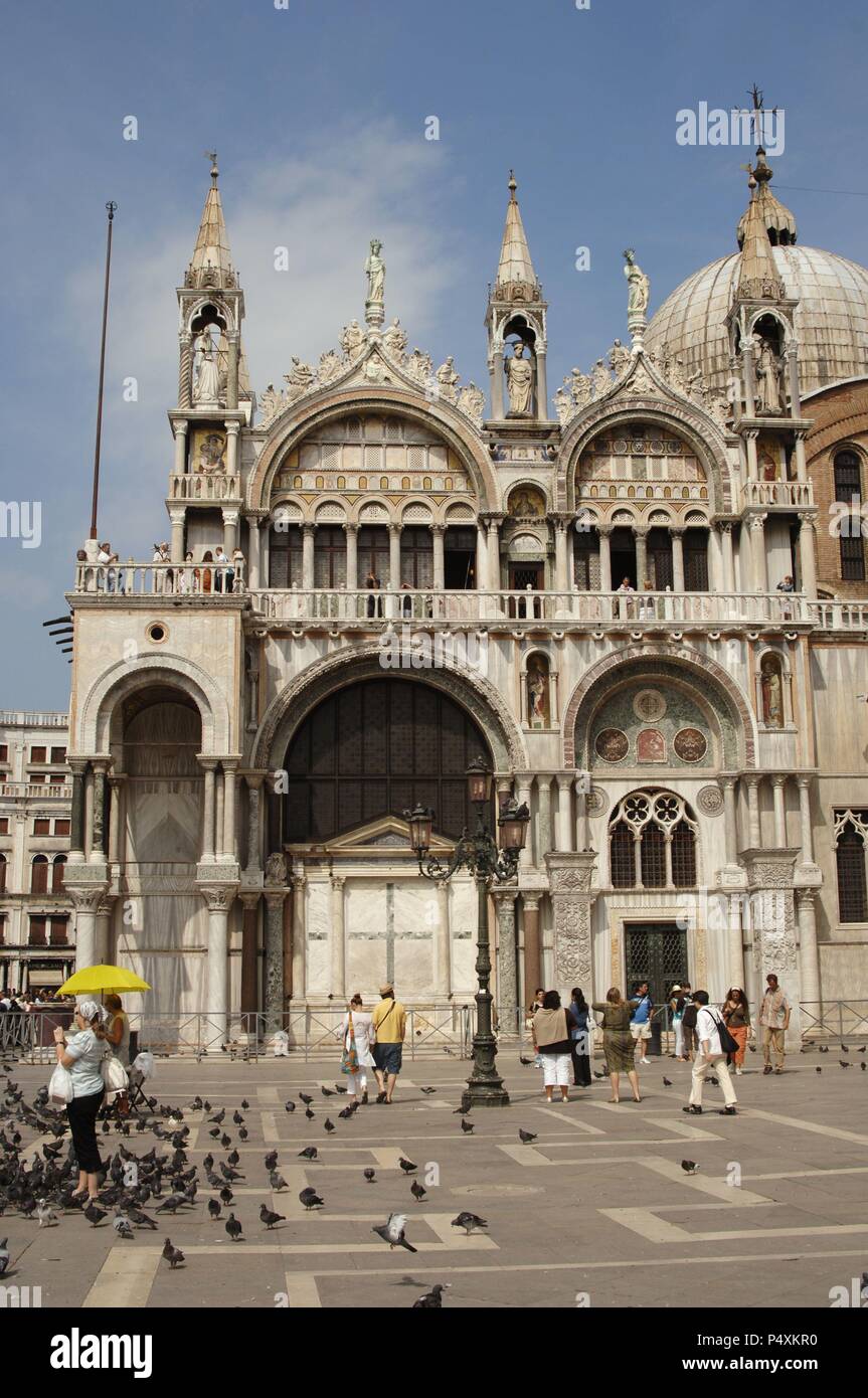ITALY. VENICE. Saint Mark Cathedral. Romanesque-Byzantine style. It was ...