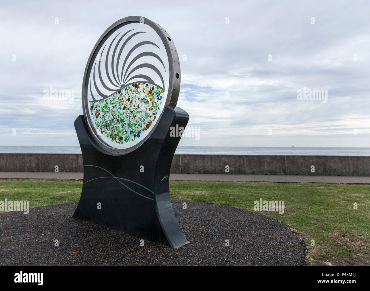 Seaton Carew,Hartlepool,UK. A new sculpture made of steel and glass and ...