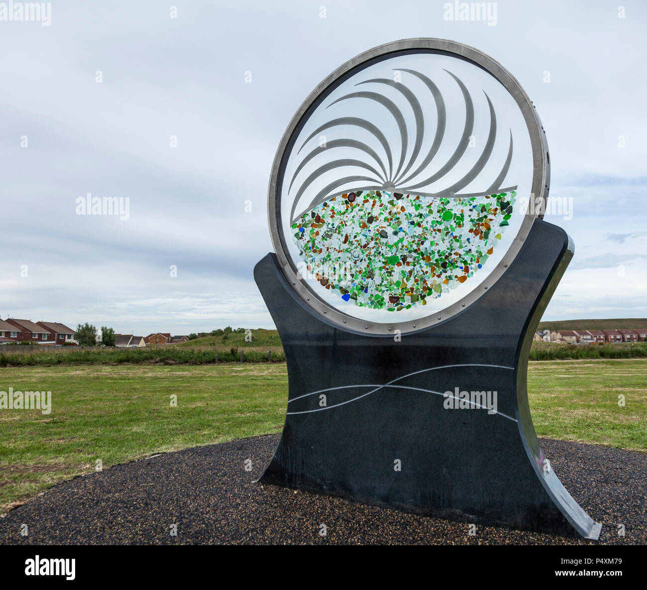 Seaton Carew,Hartlepool,UK. A new sculpture made of steel and glass and ...