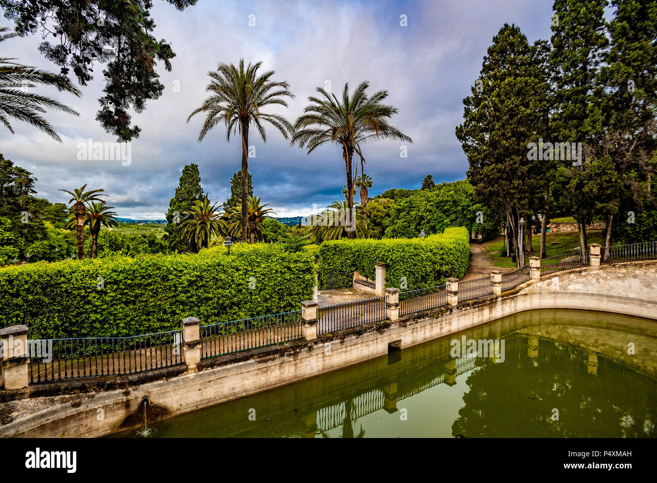 Italy Sardinia Sassari Monserrato Park entrance frog tank Stock Photo ...