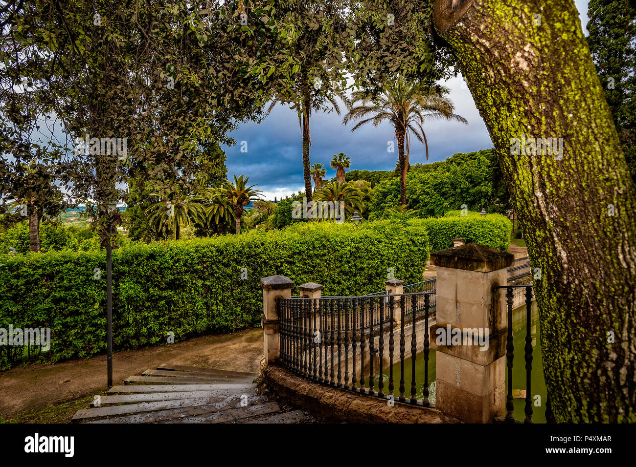 Italy Sardinia Sassari Monserrato entrance Park frog tank Stock Photo ...