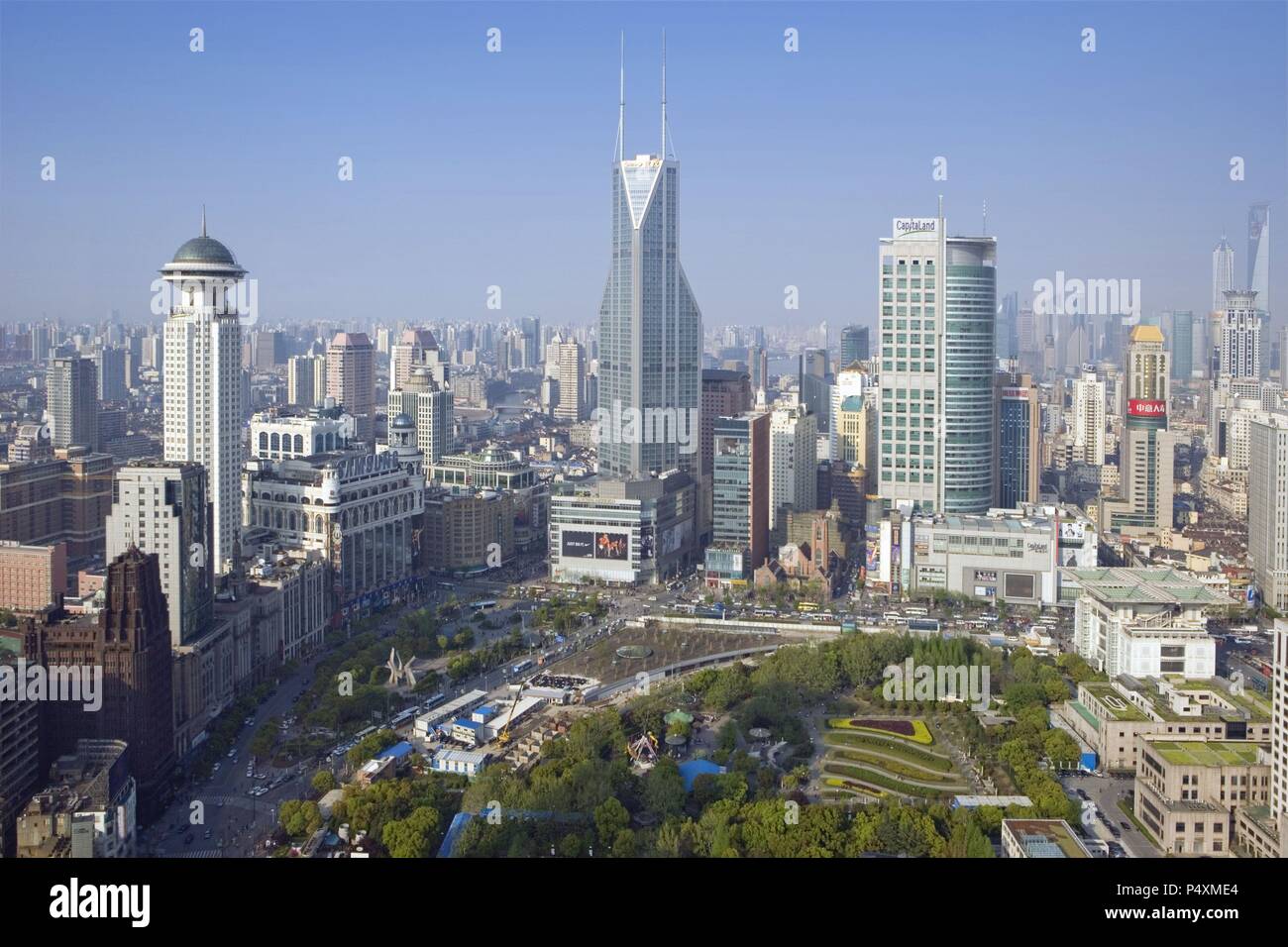China. Shanghai. People's Square. Overview Stock Photo - Alamy
