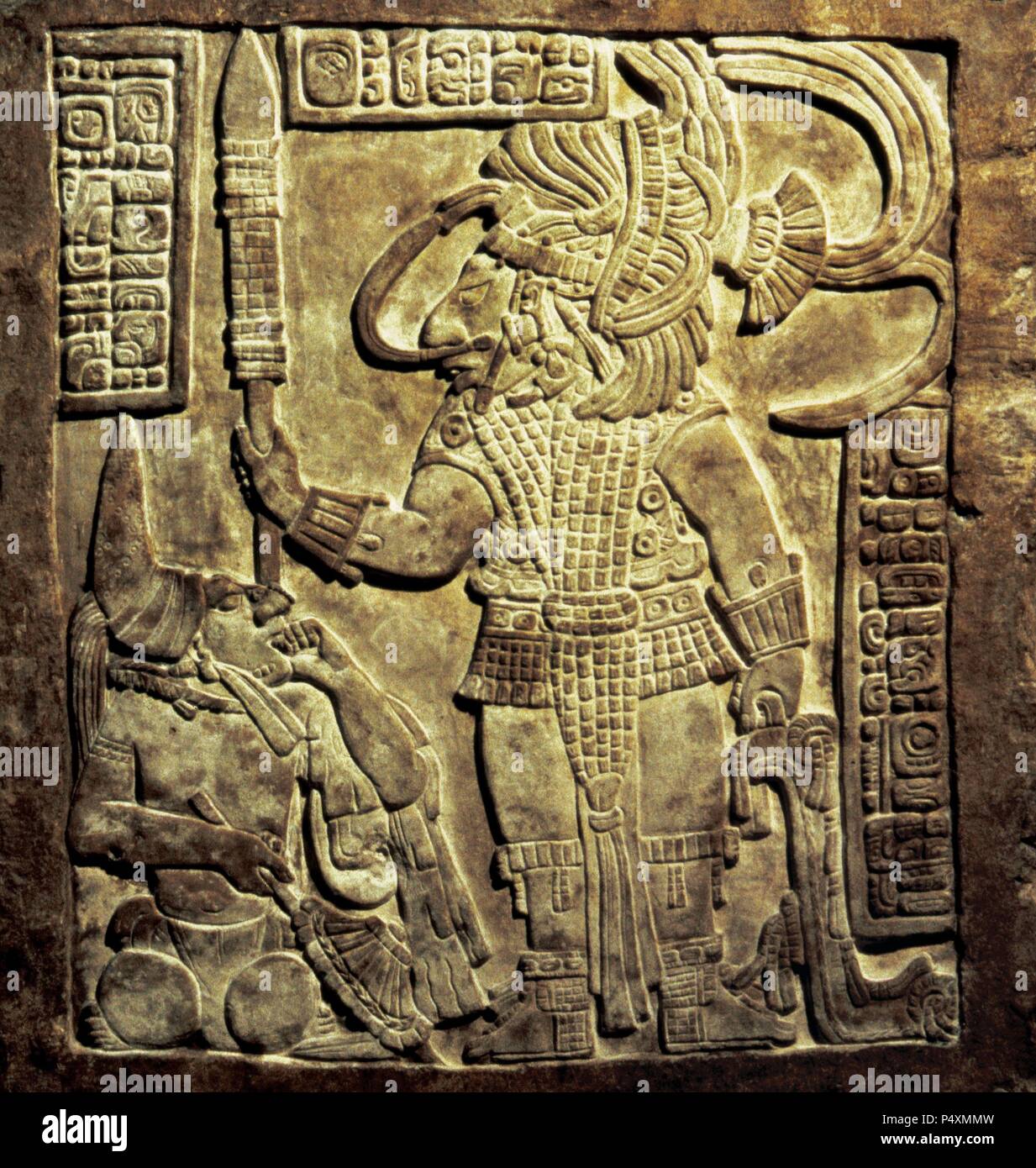 Pre-Columbian art. Central America. Maya. Lintel 16 from Yaxchilan ...