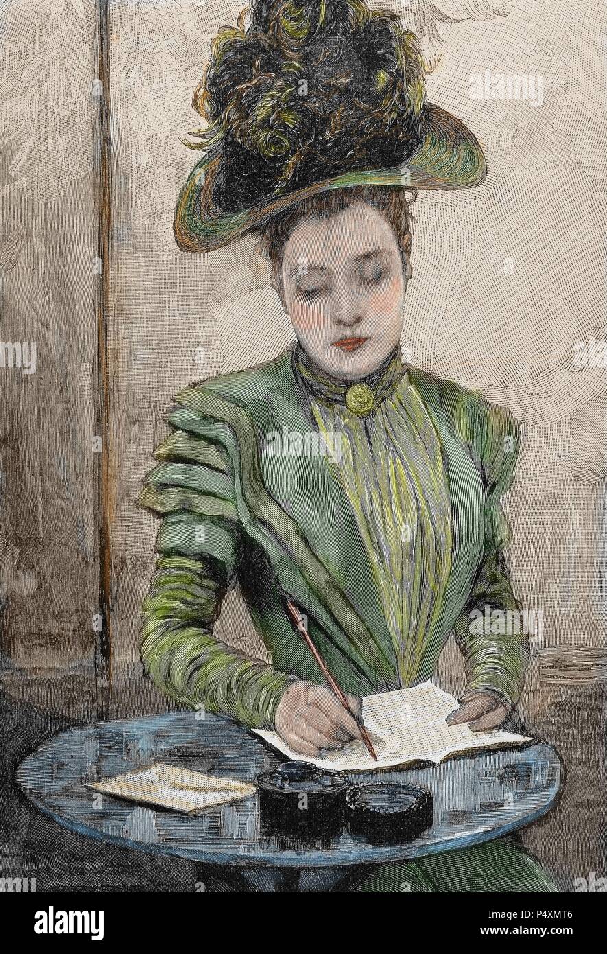 Lady writing letter hi-res stock photography and images - Alamy