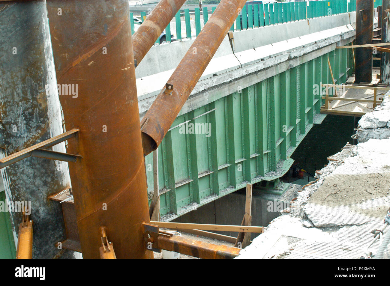 Construction of the Frederick Douglass Susan B Anthony Bridge in ...