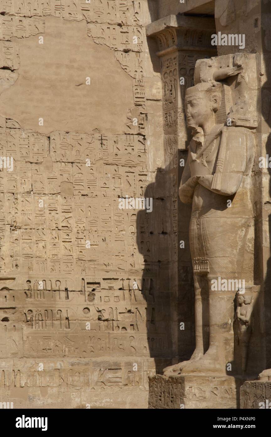 Temple of Ramses III. Great colossal statues of Ramses III deified as ...