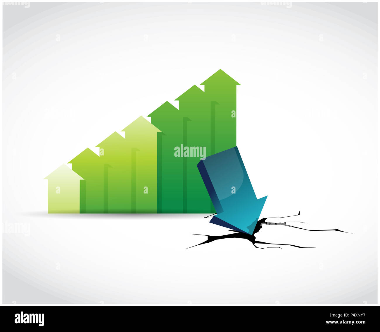 green graph depression. Vector Illustration. isolated over a white ...