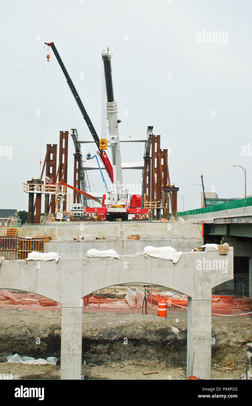Construction of the Frederick Douglass Susan B Anthony Bridge in ...