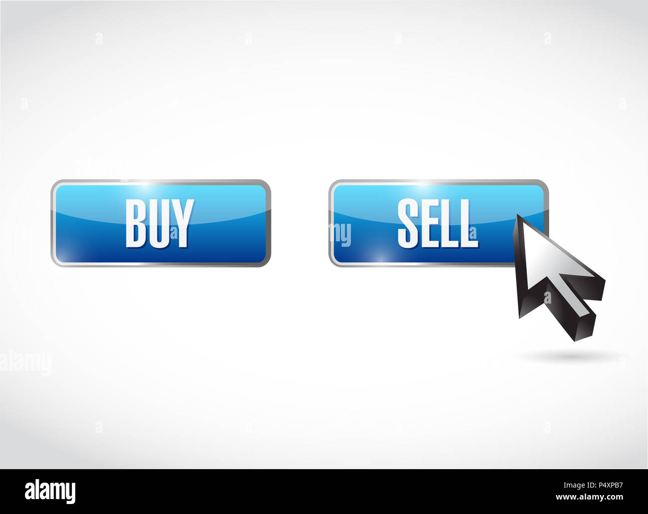 sell over buy click button. vector illustration. isolated over a white ...