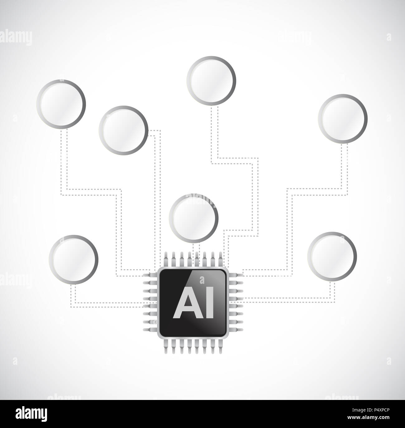 ai processor diagram design graphic. Vector Illustration. isolated over ...