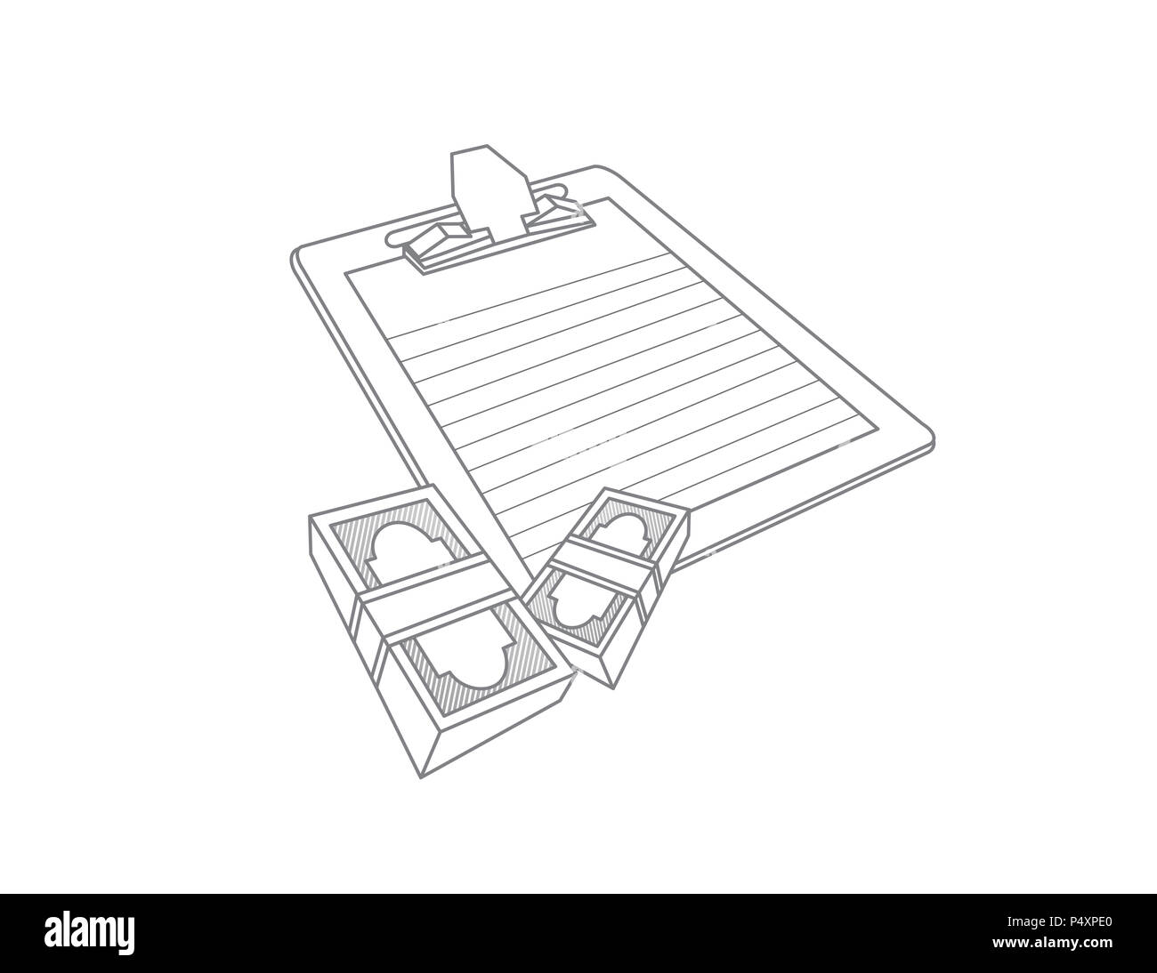 clipboard and money stacks concept Illustrator. design graphic isolated ...