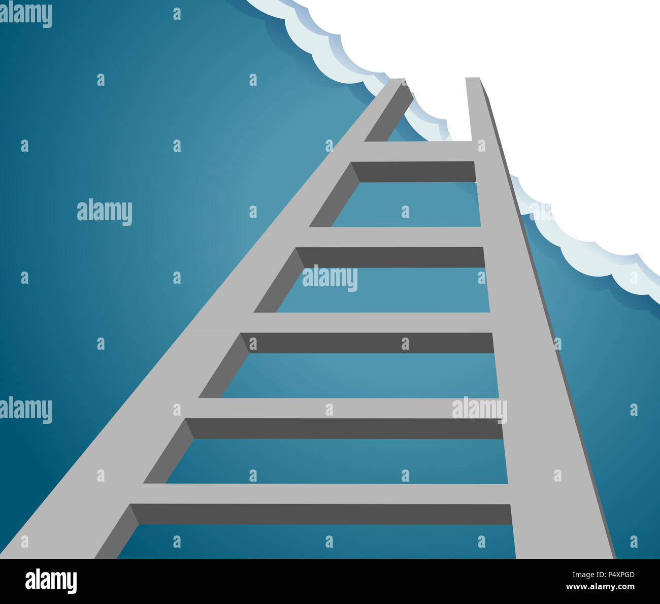 Ladder to the future. ladder to sky and cloud. progress and desire ...