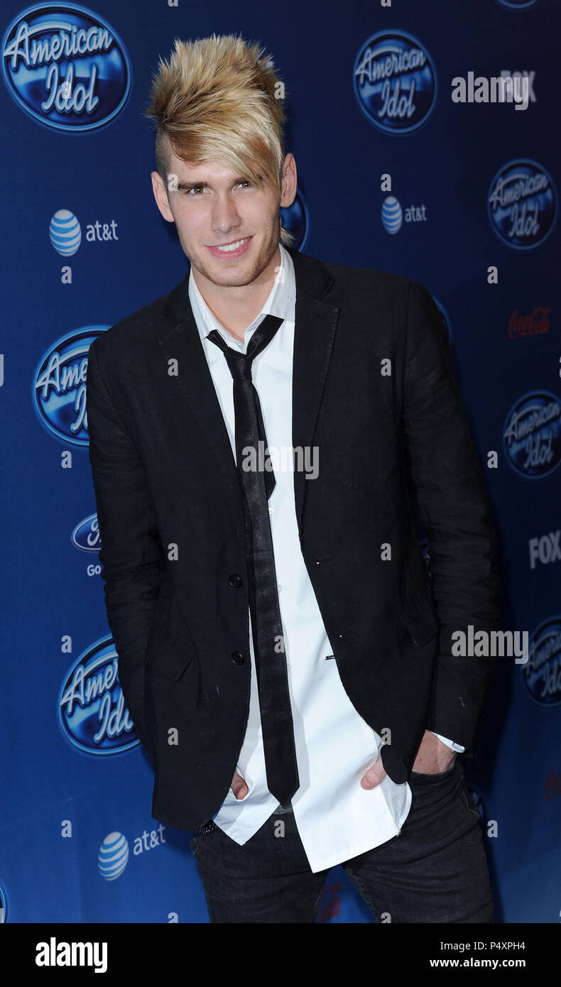 Colton Dixon arriving at the American Idol Premiere Event at the Royce ...