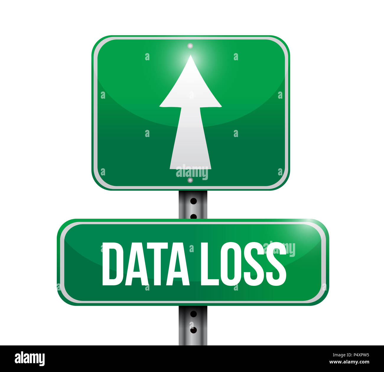 data loss street sign Illustration. Vector Illustration. isolated over ...