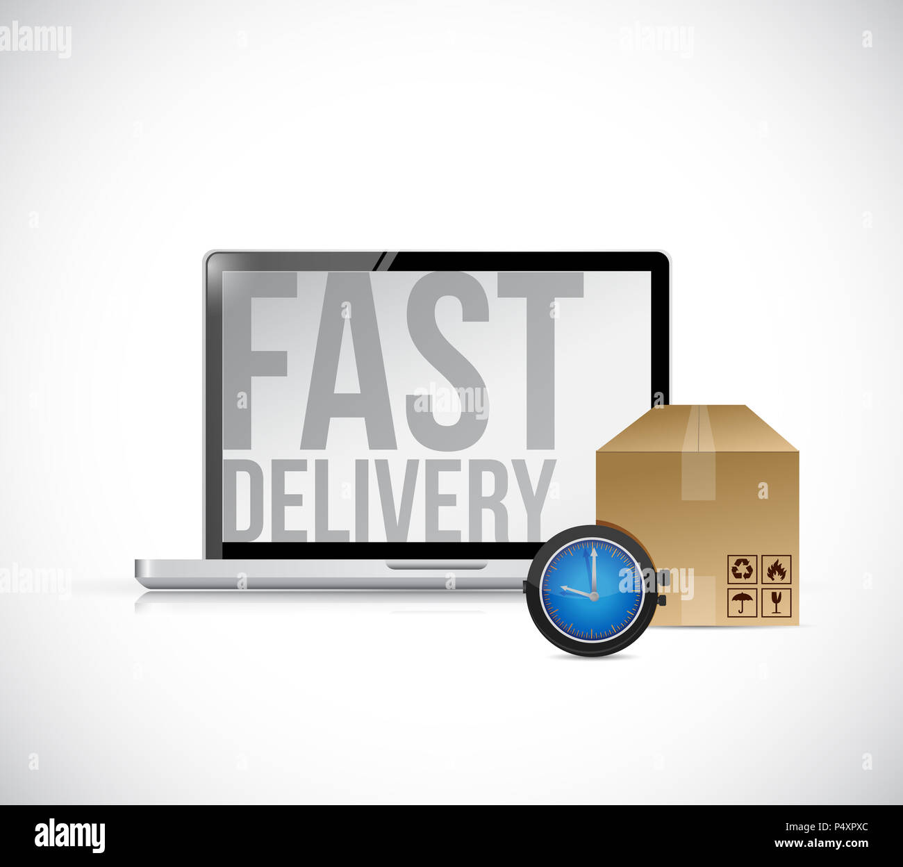 fast delivery computer graphic. Vector Illustration. isolated over ...