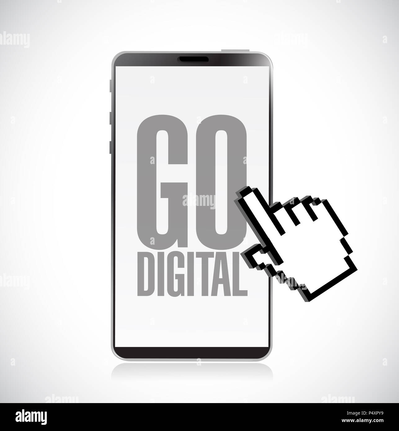 go digital smartphone message. vector illustration. isolated over a ...