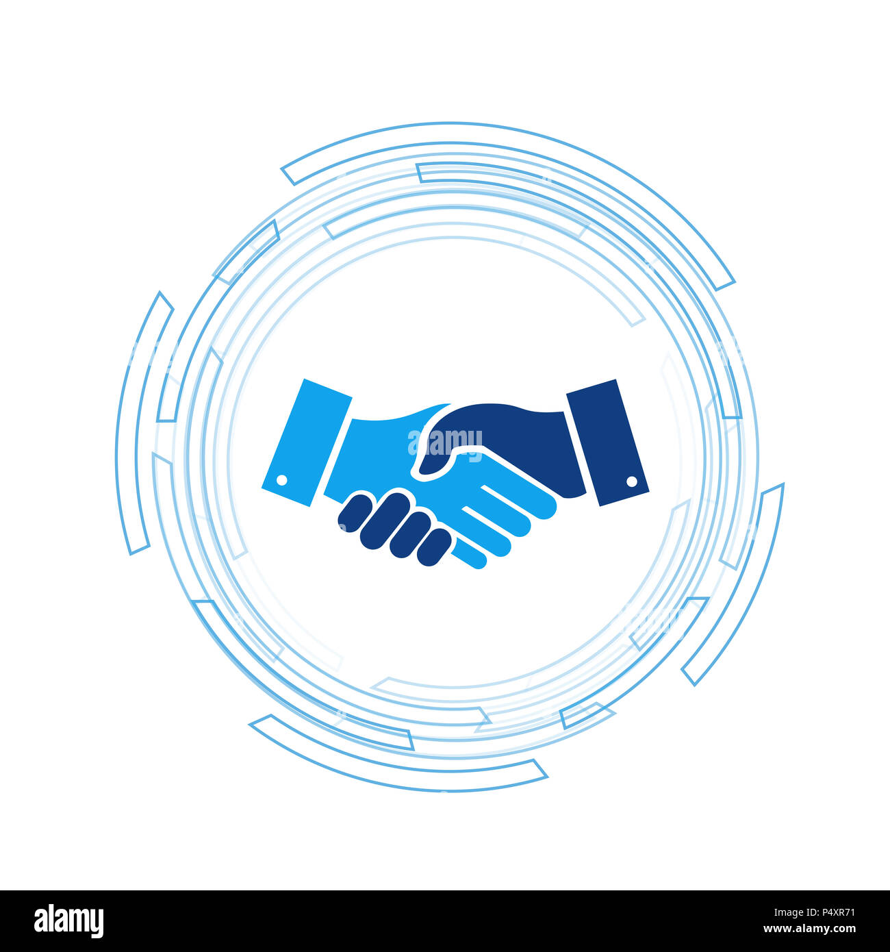 Blue sign handshake symbol icon hi-res stock photography and images - Alamy