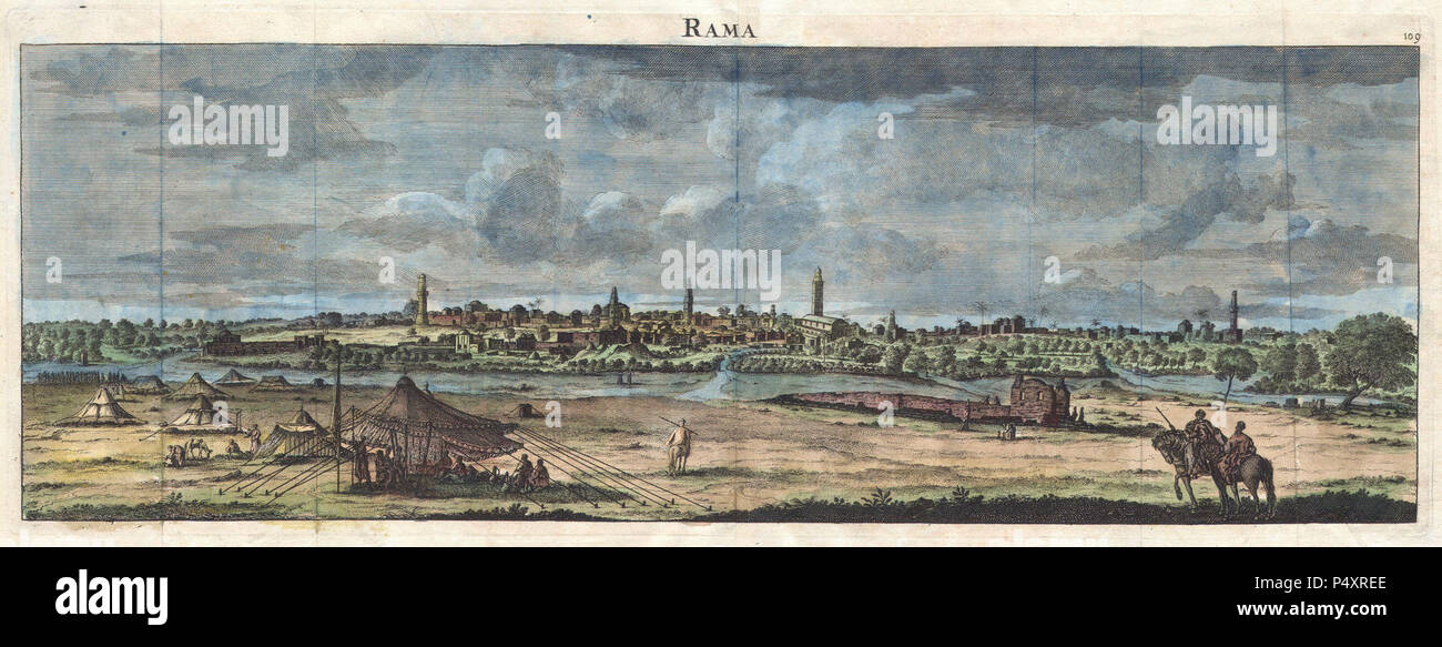 1698 de Bruijin View of Rama, Israel (Palestine, Holy Land ...