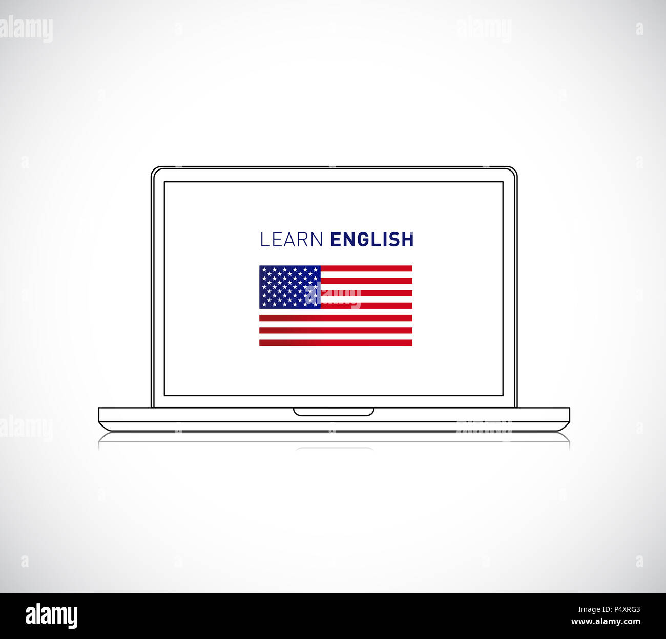 learn english online sign. Vector Illustration. isolated over white ...